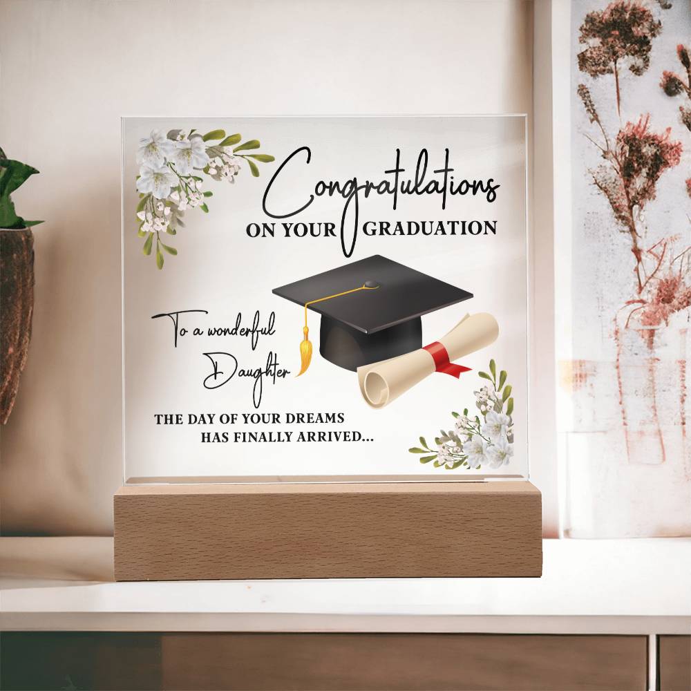 Congratulations Daughter Graduation Plaque Gift – Heartfelt Family Gift