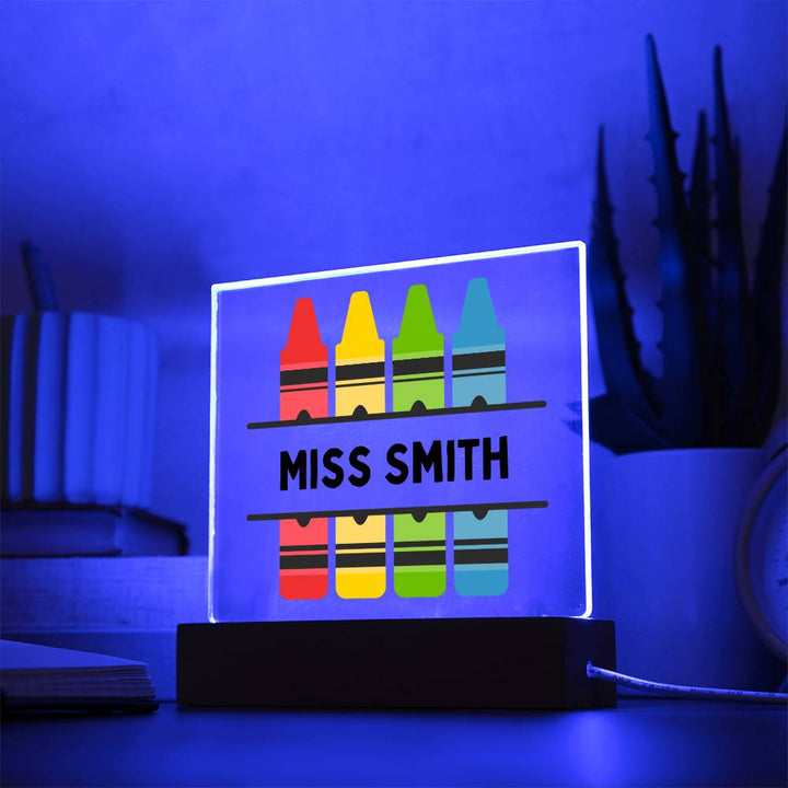 Personalized Teacher Desk Sign for Classroom- Optional LED Light ...