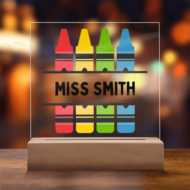 Personalized Teacher Desk Sign for Classroom- Optional LED Light ...